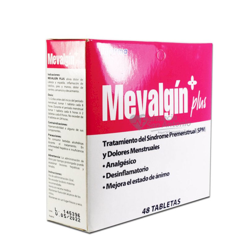 MEVALGIN PLUS X 48 TABS & Farmacia San Antonio